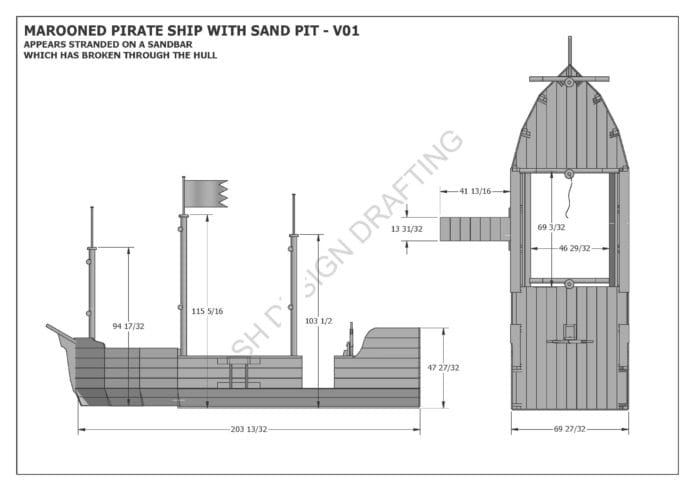 Pirate Ship Sand Pit V01 - Excellent design - EzeBuilt