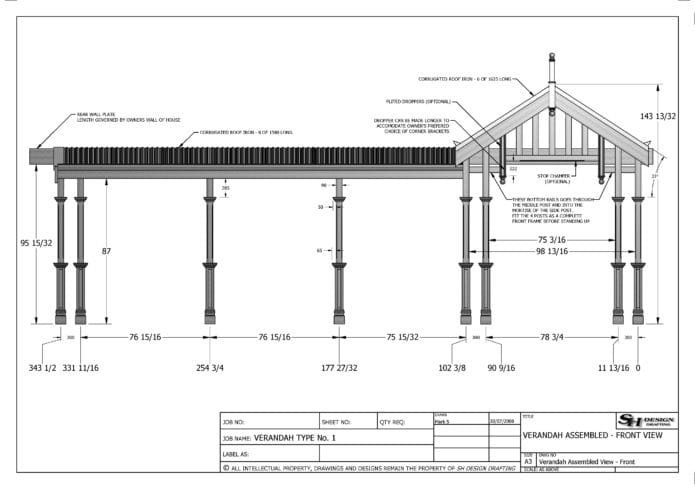 Traditional Timber Verandah V01 - Excellent character design - EzeBuilt